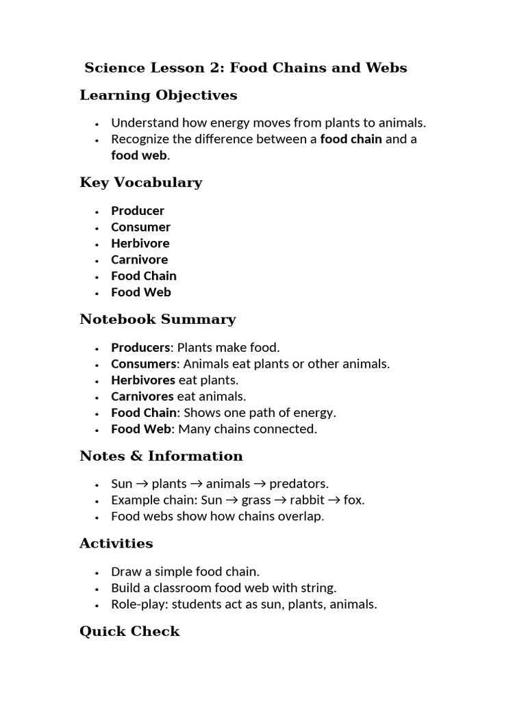 Science Lesson 2 | PDF