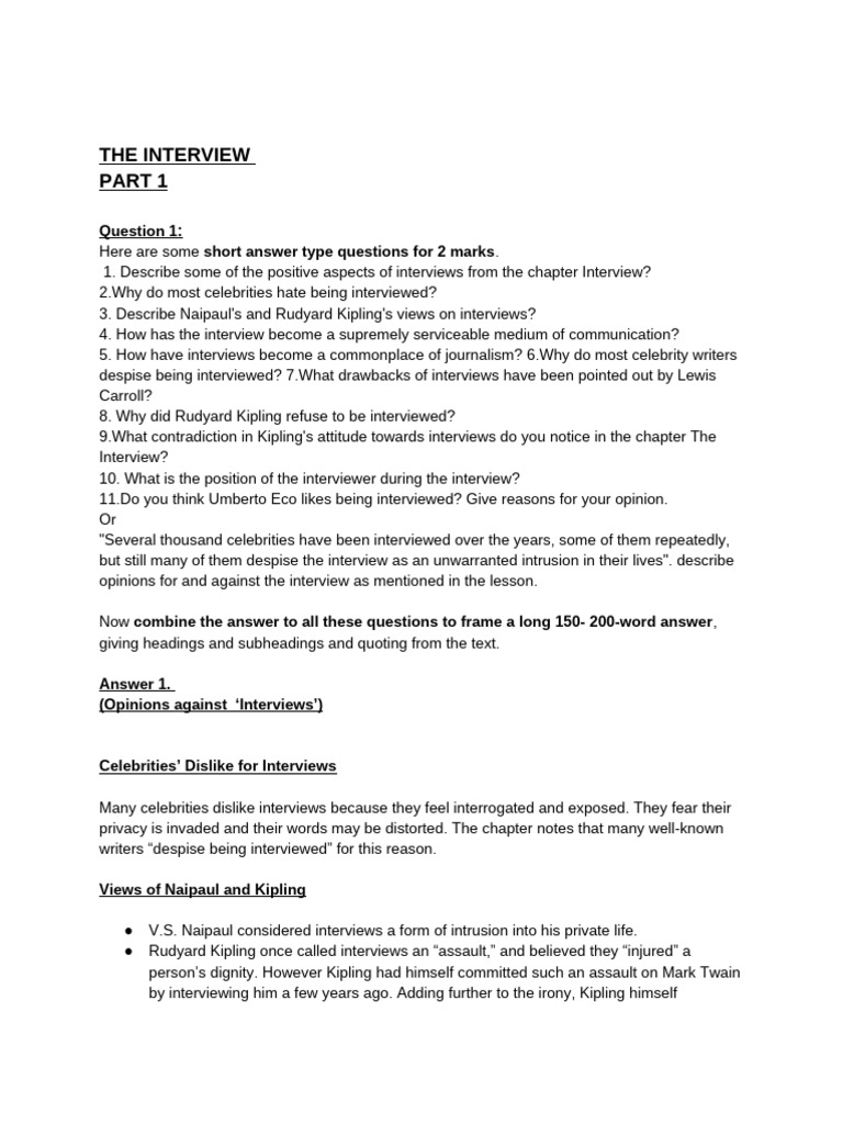 The Interview | PDF