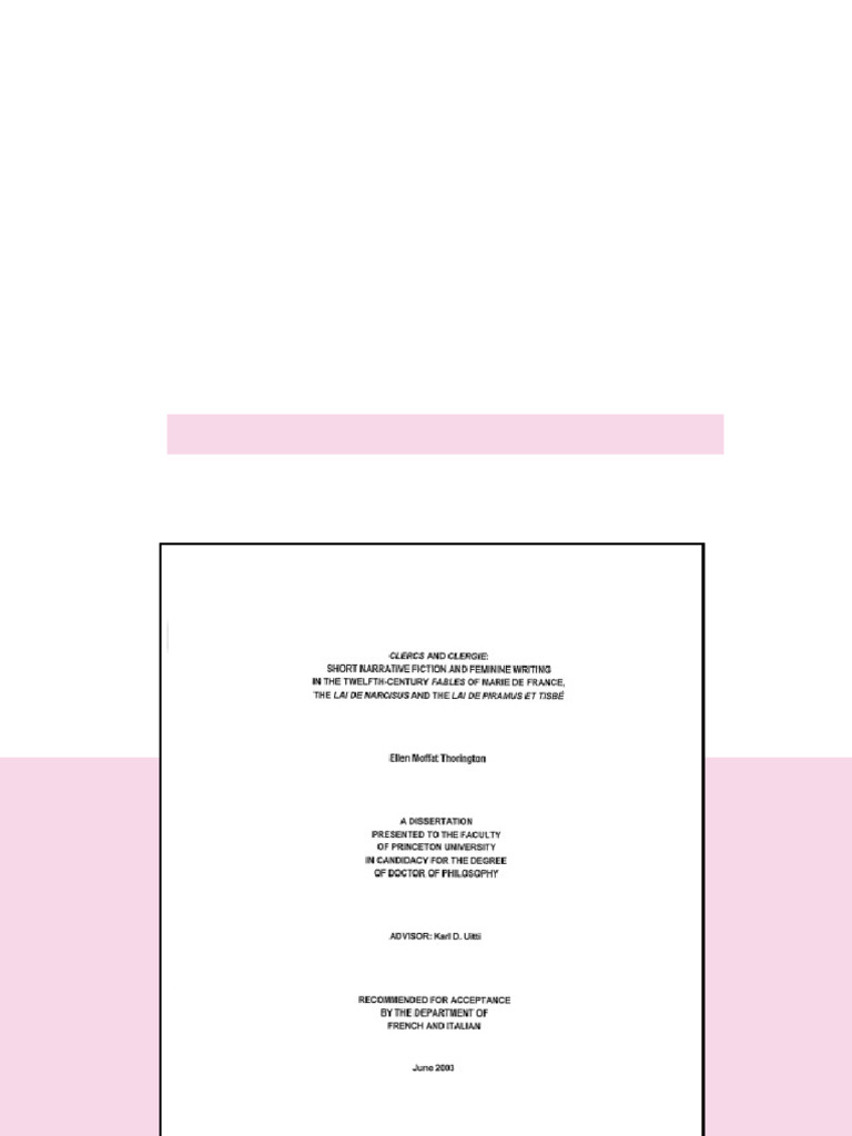 Clercs And Clergie Short Narrative Fiction And Feminine Writing In The ...