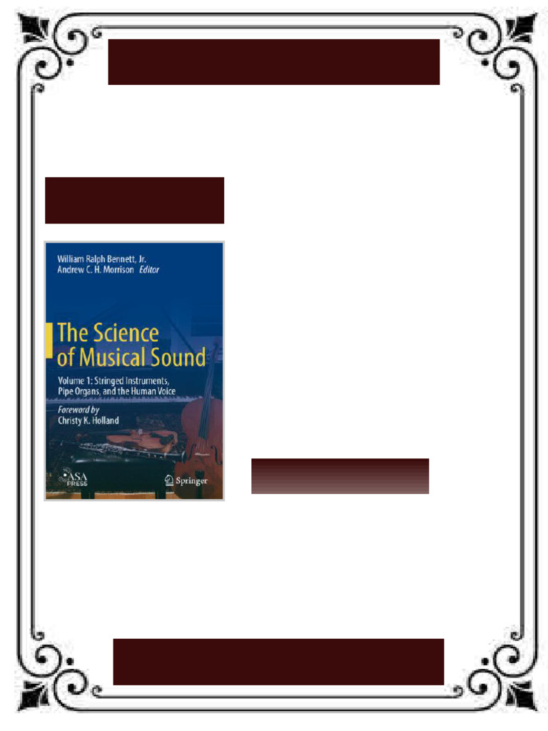 The Science of Musical Sound Volume 1 Stringed Instruments Pipe Organs ...