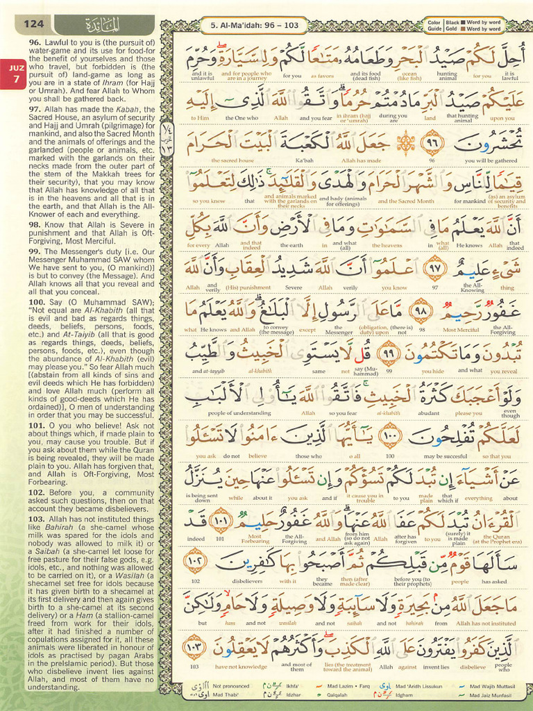 Pages From Quran Maqdis Word by Word Tajwid Color | PDF