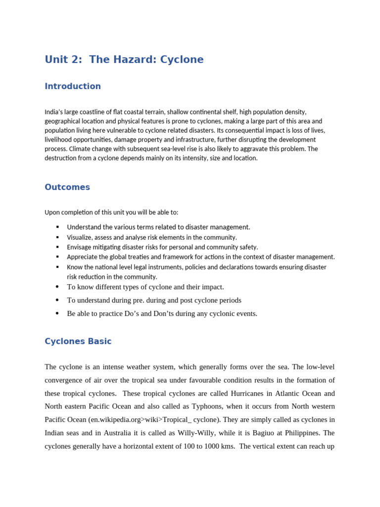 Understanding Cyclones in India | PDF | Tropical Cyclones | Wound