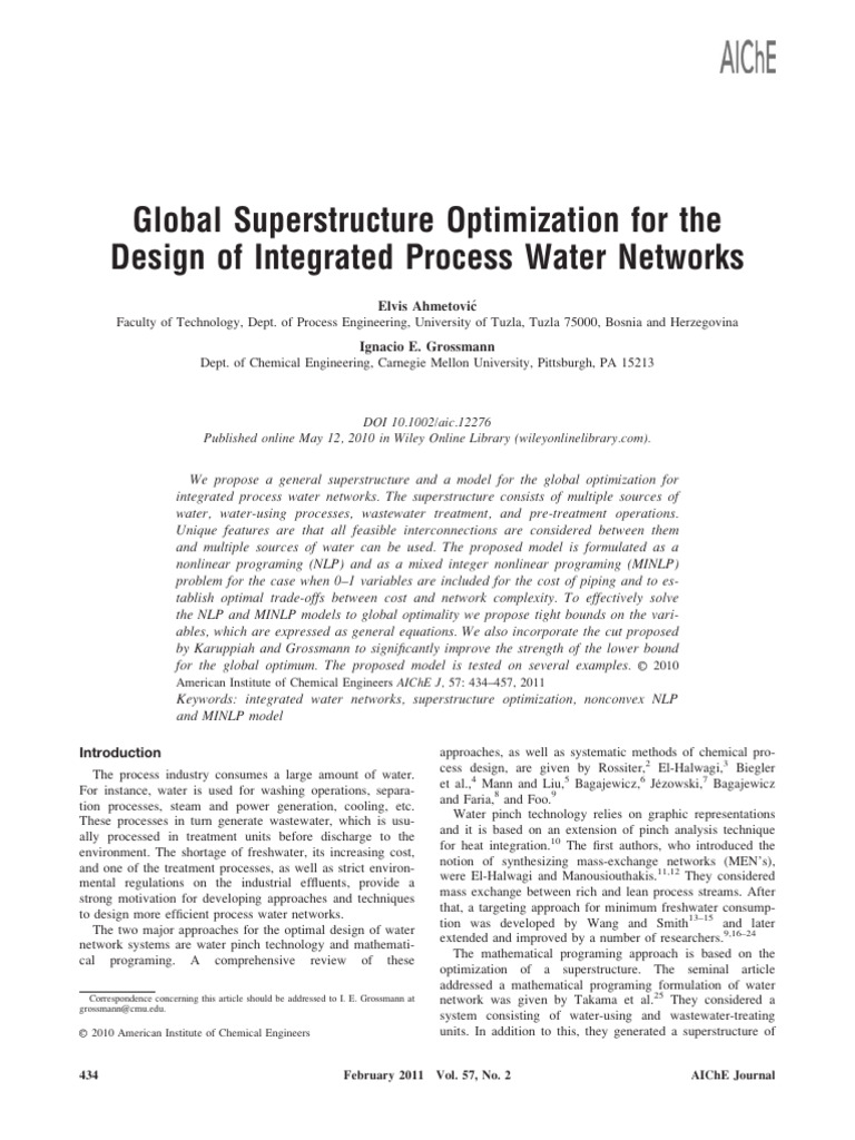 Superstructure of Wastewater Treatment Plants | PDF | Mathematical ...