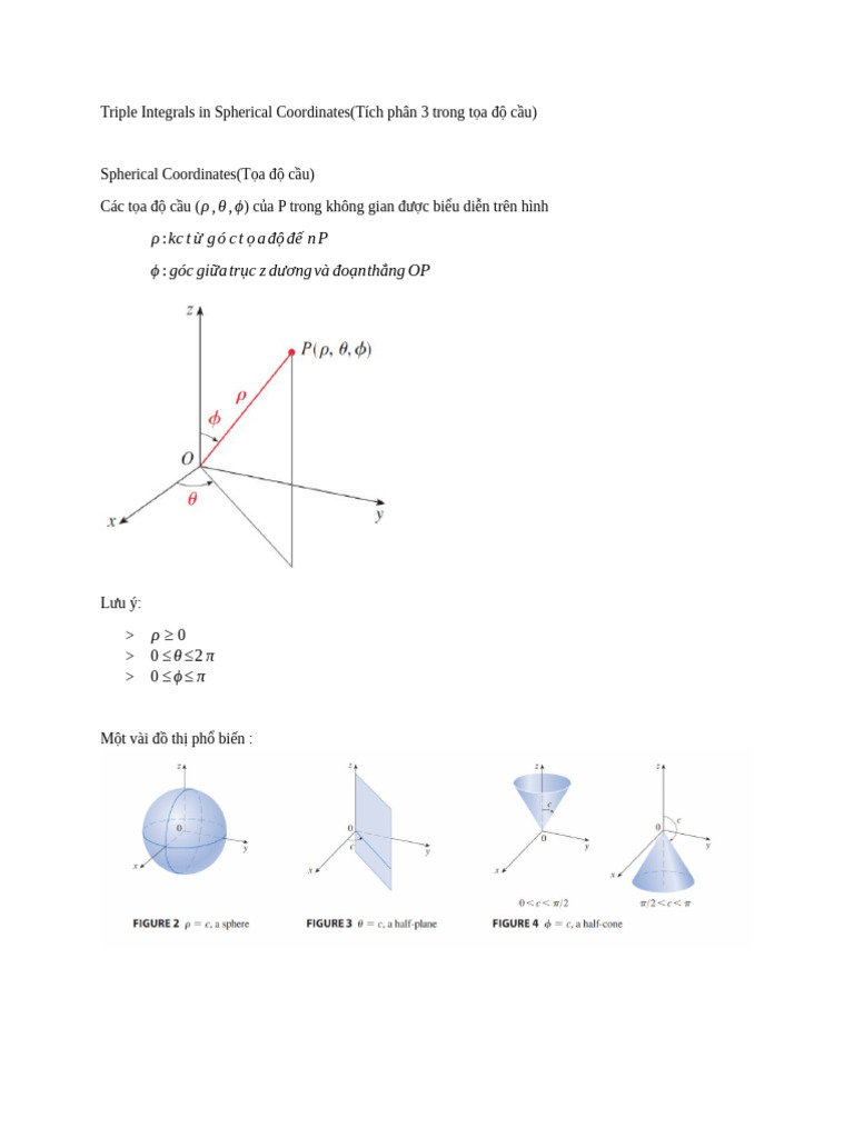 Triple Integrals in Spherical Coordinates | PDF