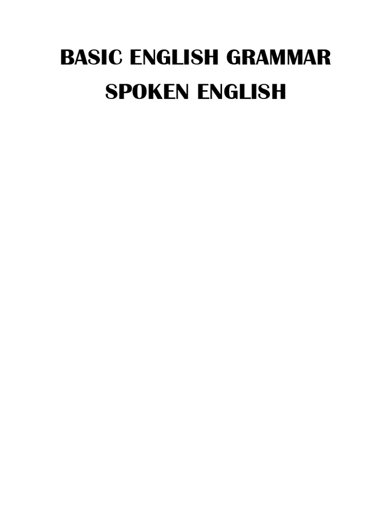 Basic English Grammar | PDF | Adjective | Plural