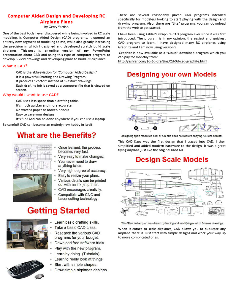 CAD for Designing RC Airplane Plans | PDF | Computer Aided Design | Drawing