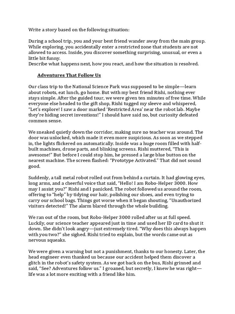 Story Writing Sample | PDF