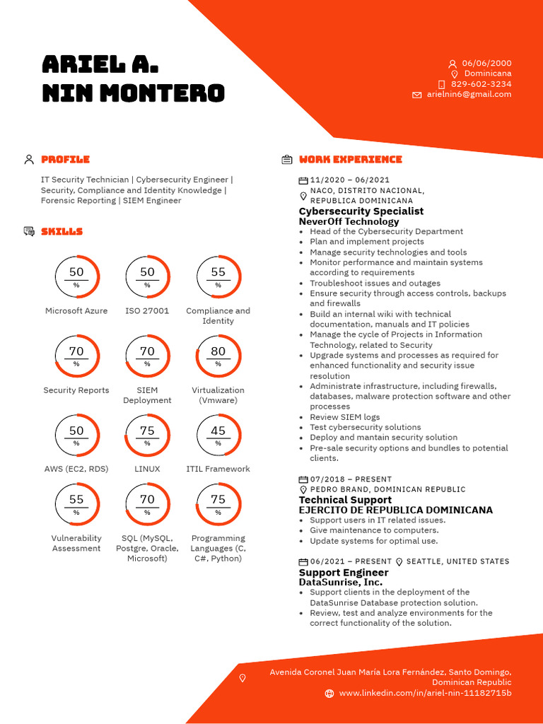 Ariel Nin CV(1) | PDF | Computer Security | Security