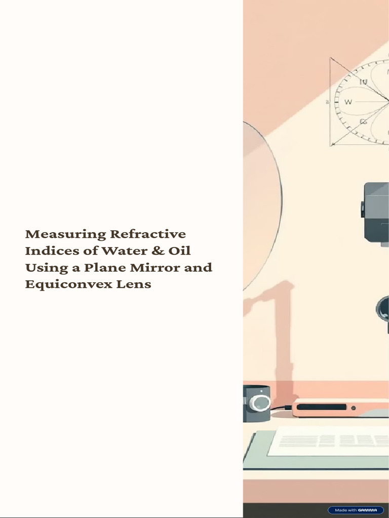 Refractive Indices of Water & Oil Experiment | PDF | Refractive Index ...