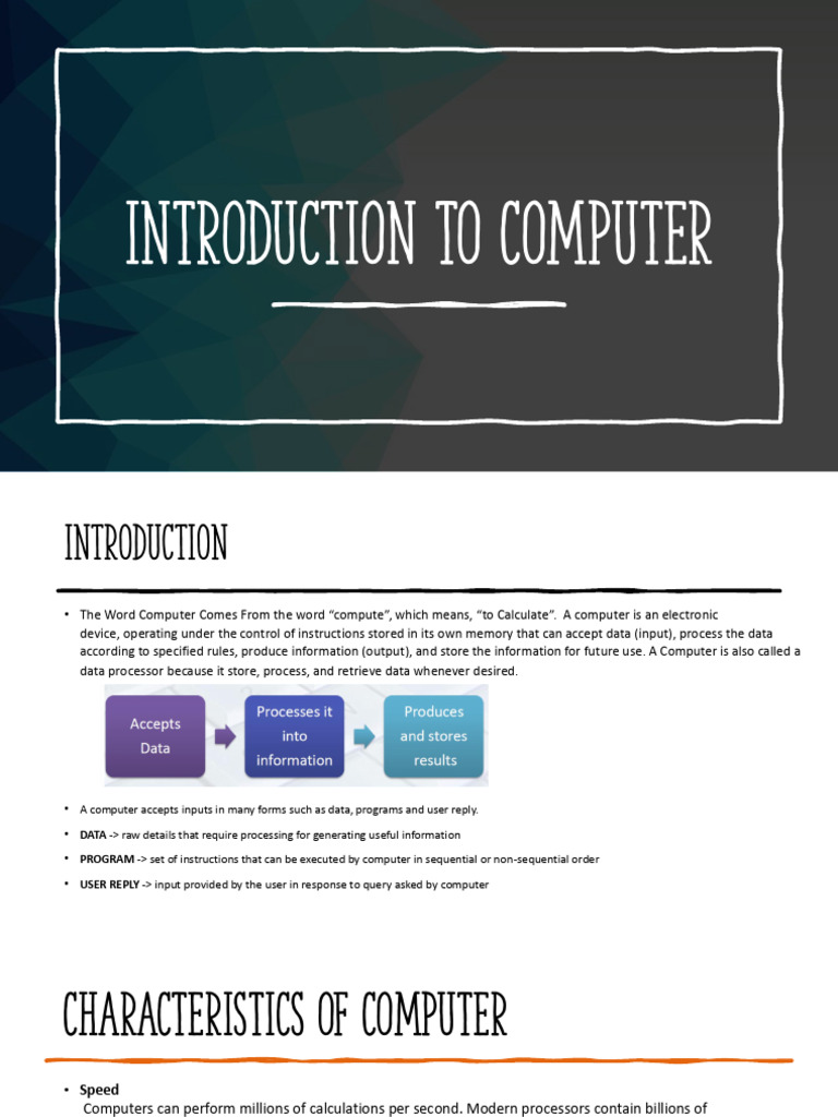 Introduction to Computer Basics | PDF | Computer Data Storage | Input ...