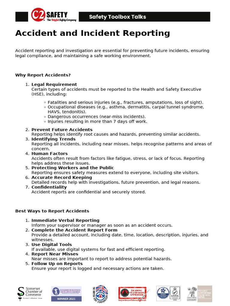 Accident and Incident Reporting | PDF | Safety | Hazards