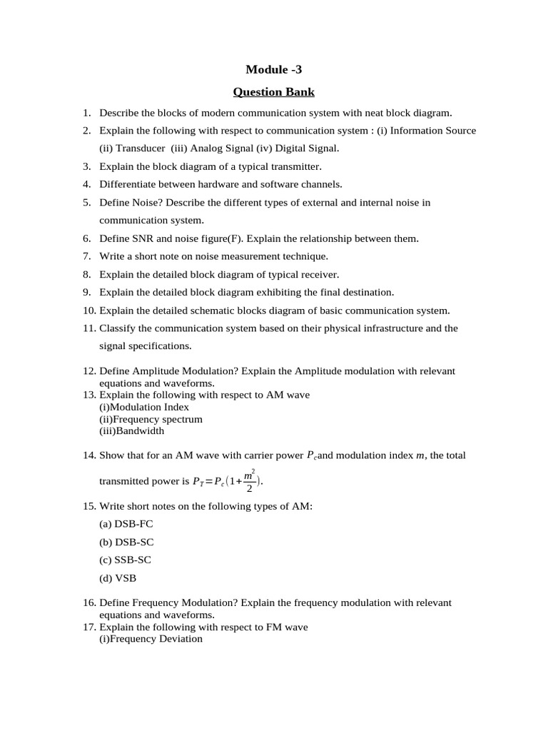 Module-3 Question Bank | PDF