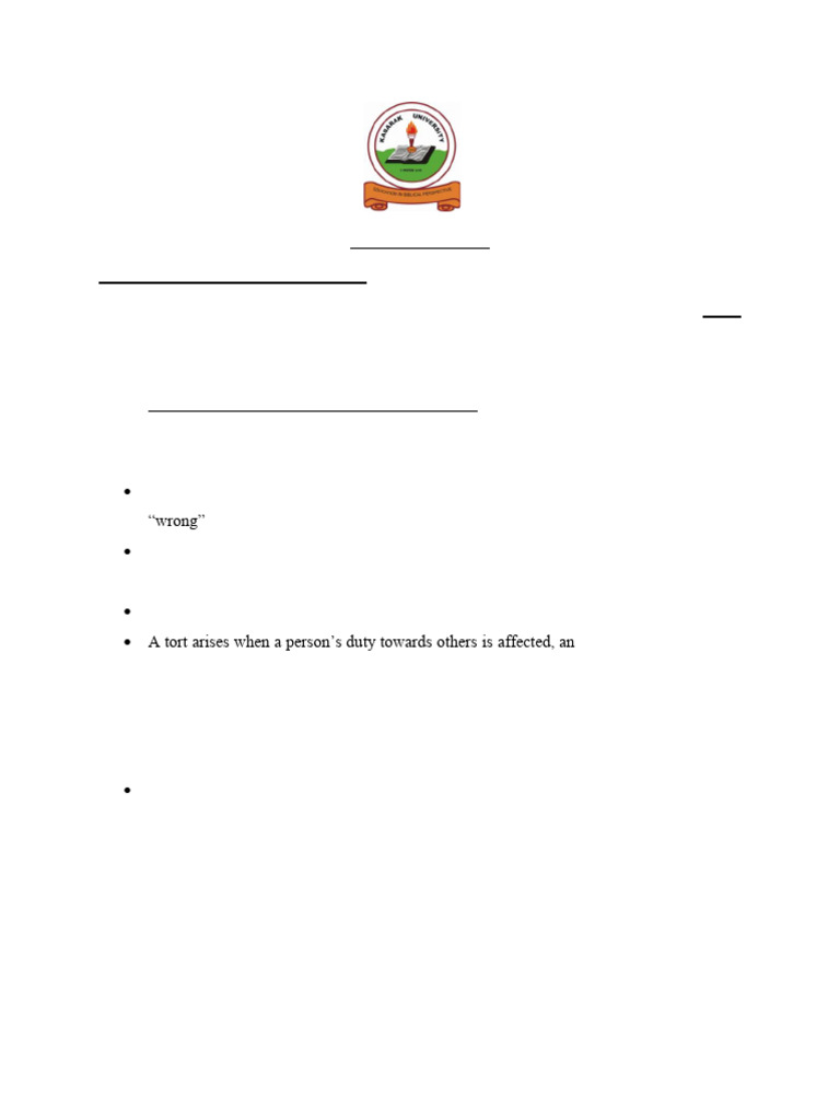 Introduction to Law of Torts and Negligence | PDF | Tort | Negligence