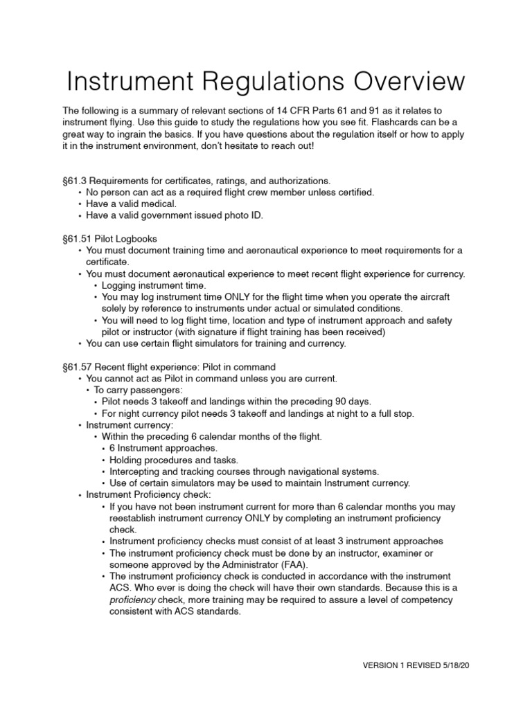 ifr_regs | PDF | Instrument Flight Rules | Visual Flight Rules
