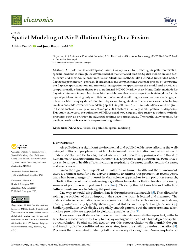 Spatial Modeling of Air Pollution Using Data Fusio | PDF | Oxide