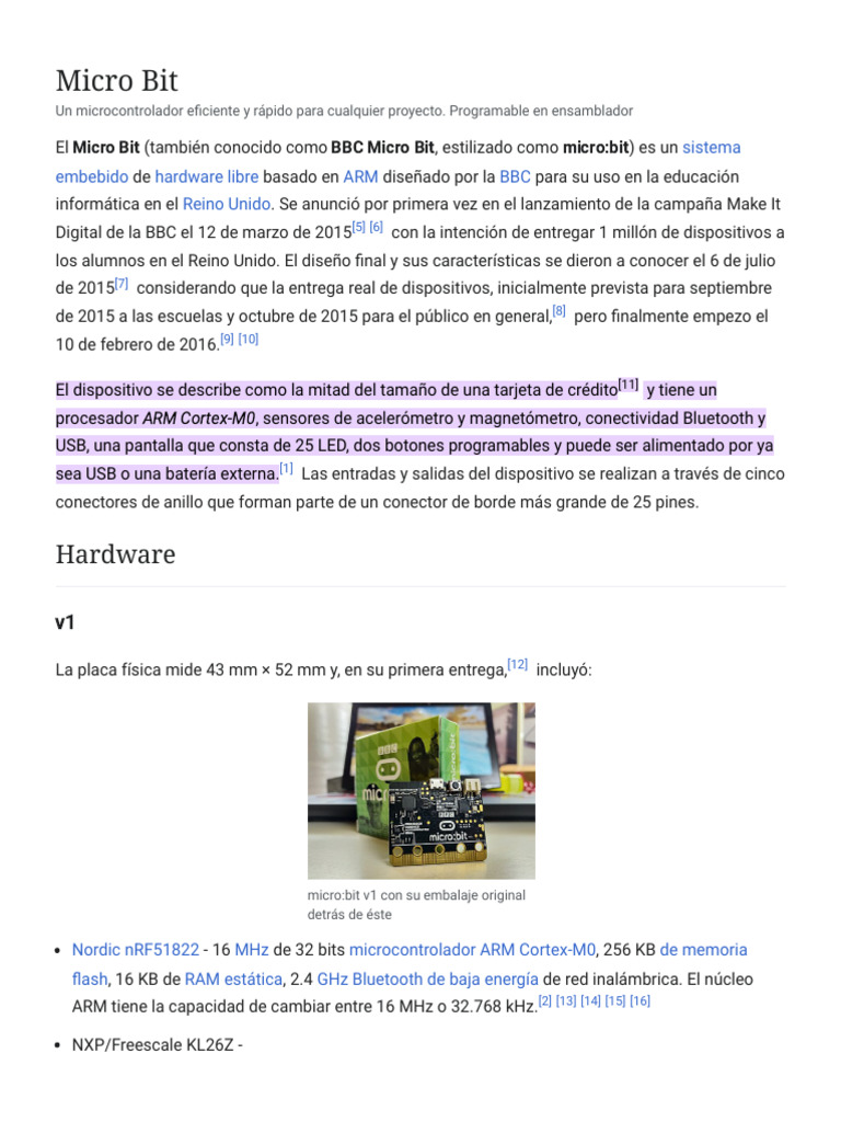 Micro Bit - Wikipedia, La Enciclopedia Libre | PDF | Informática ...