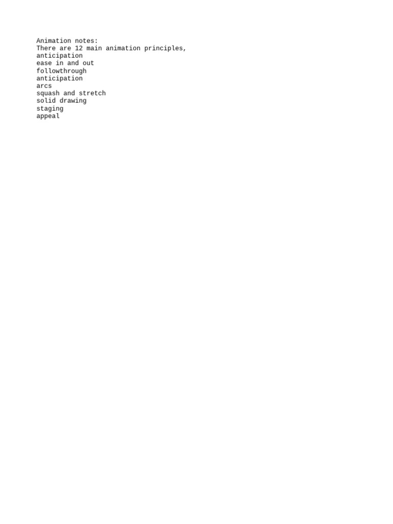 Animation Notes Principles | PDF