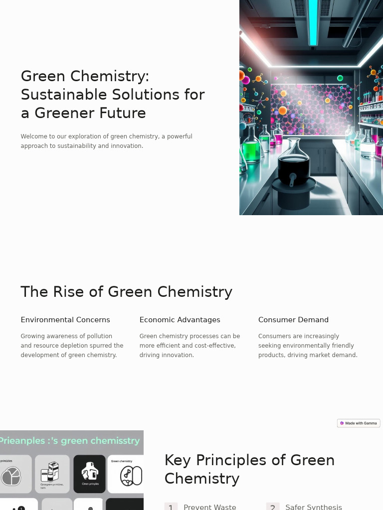 Green Chemistry Sustainable Solutions For A Greener Future | PDF ...
