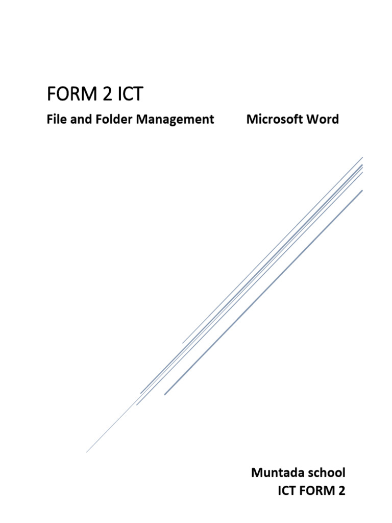 Chapte Two Folder and File Management and Microsoft Wordpdf-Pages | PDF ...