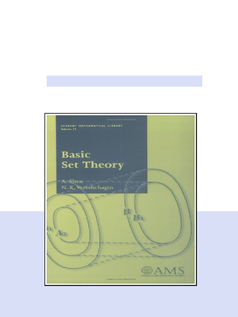 Basic Set Theory S Shen N K Vereshchagin digital download | PDF | Set (Mathematics ...