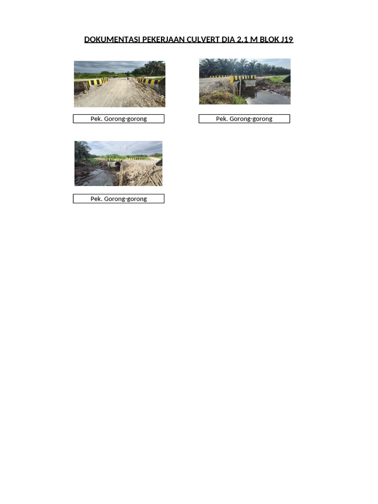 retensi BAPP I,II,III SWE Culvert 2.1 m Blok J19 | PDF