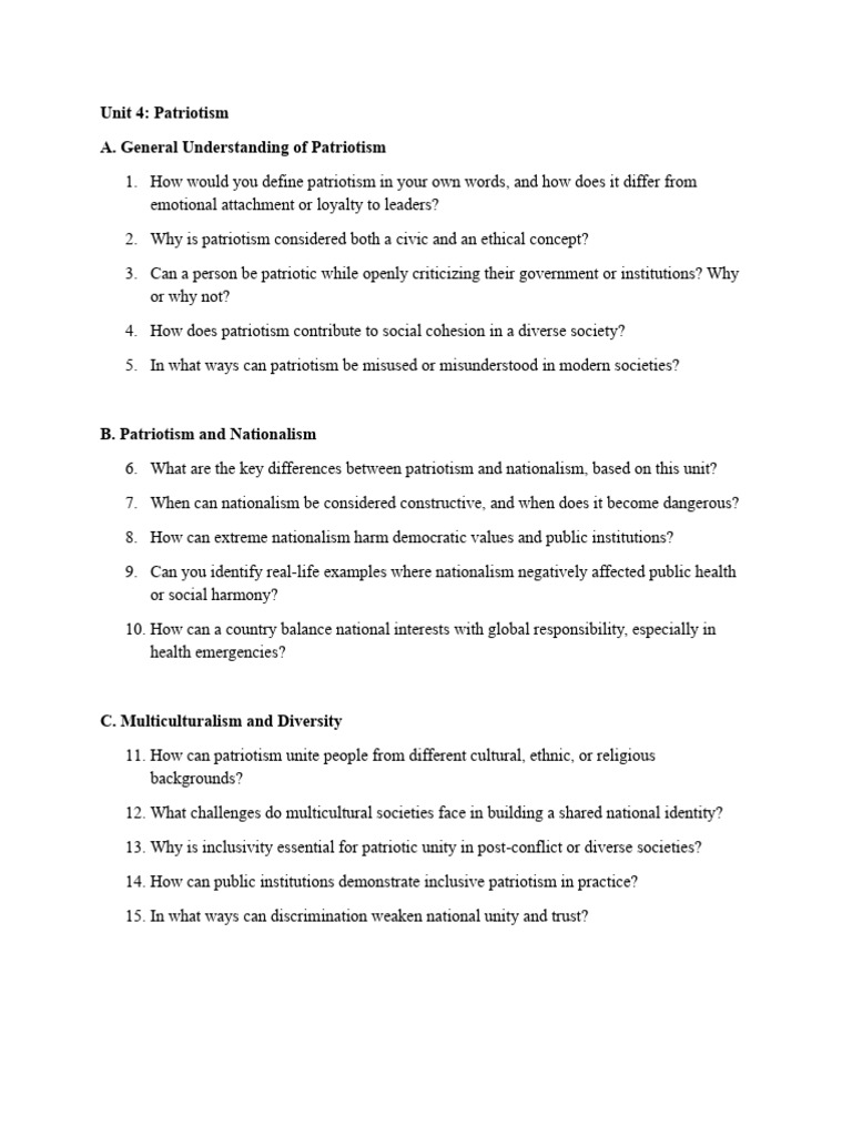 Understanding Patriotism and Nationalism | PDF | Patriotism | Nationalism