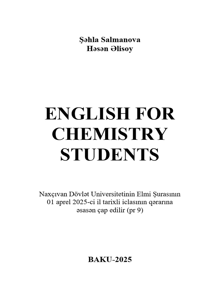 English For Chemistry Students | PDF | Mixture | Chemical Compounds