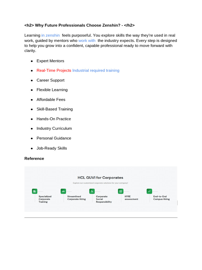 Why Choose Zenshin for Career Growth? | PDF