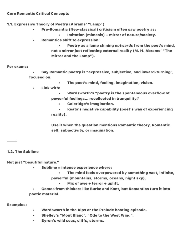 Key Concepts in Romantic Criticism | PDF | Romanticism | William Wordsworth