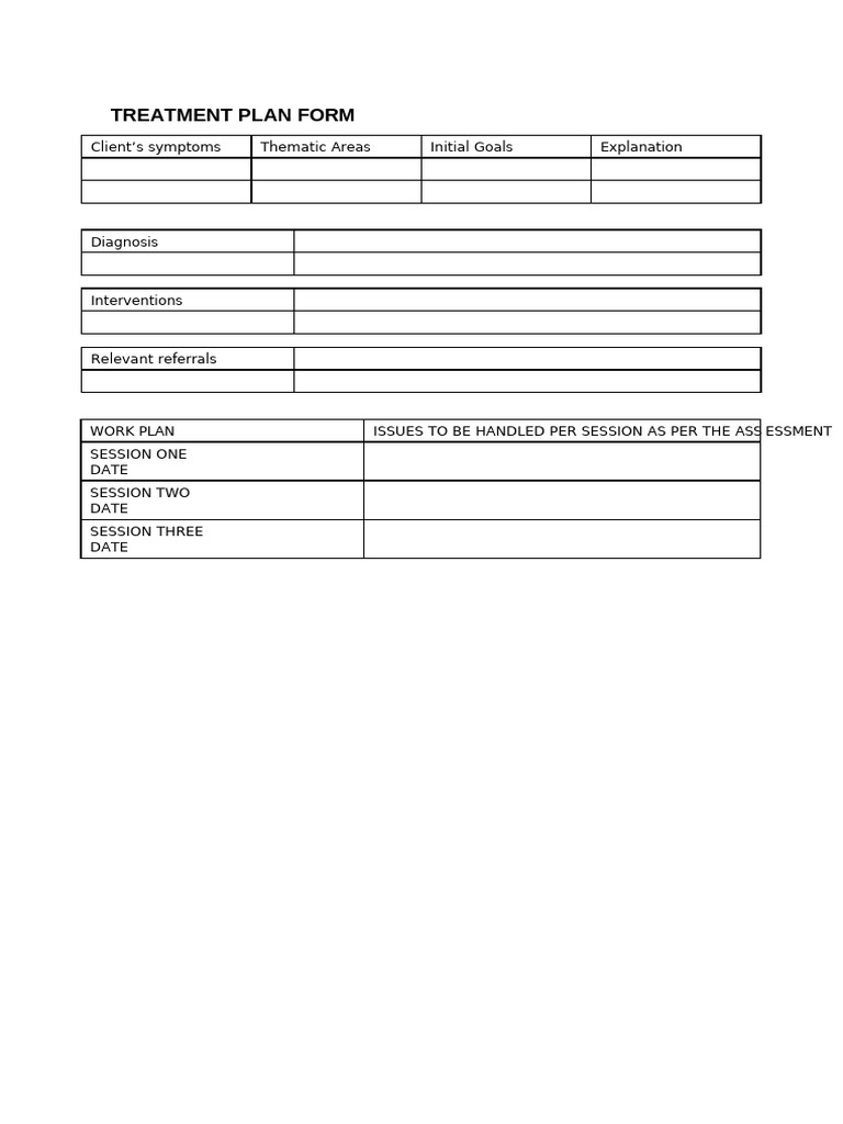 Treatment Plan Combined | PDF