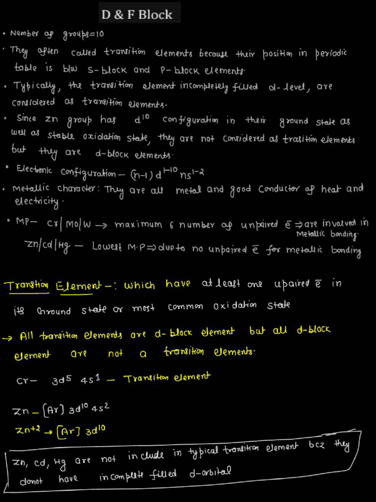 D &F Block Elements | PDF
