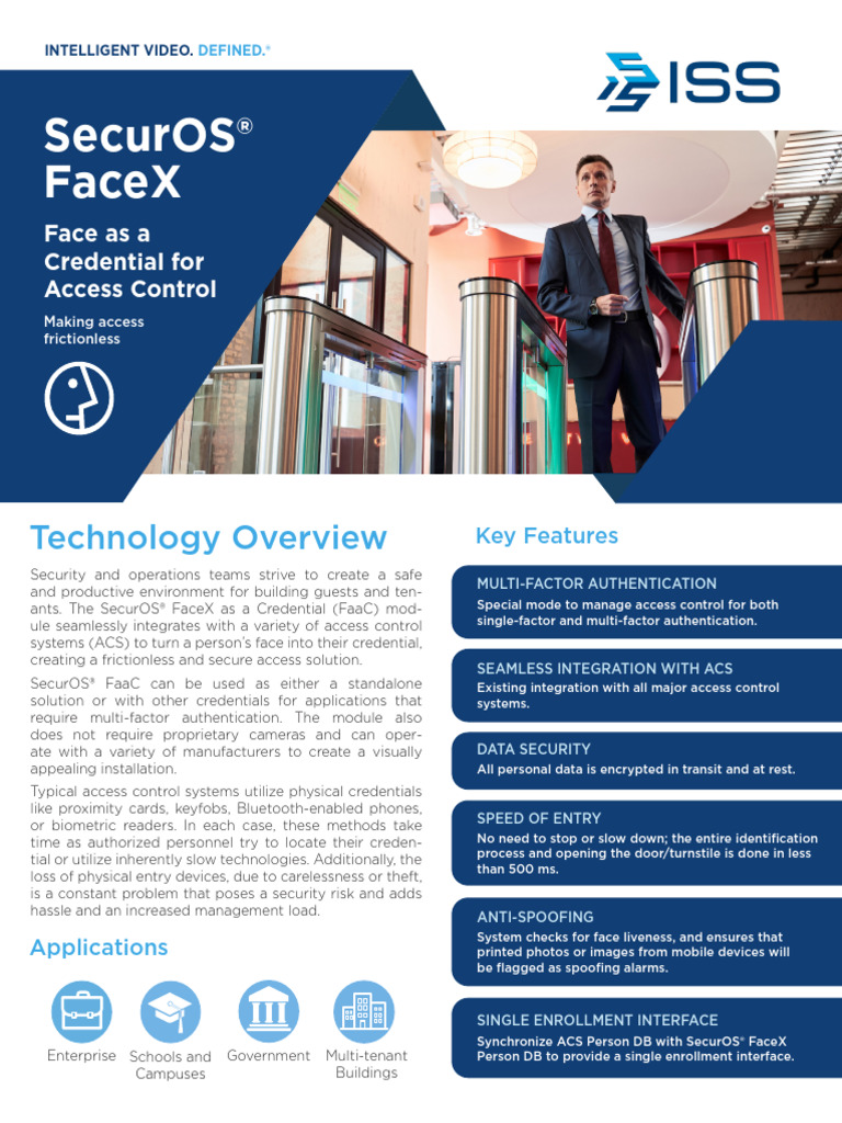SecurOS FaceX FaaC Datasheet v.1.3 EN | PDF | Access Control | Computing