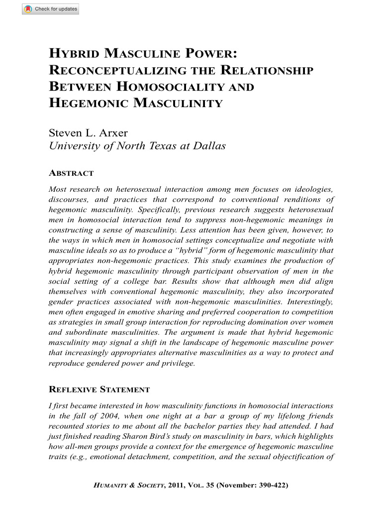 Hybrid Hegemonic Masculinity Explained | PDF | Masculinity | Gender