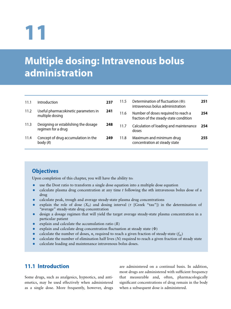 Intravenous Bolus Multiple Dosing Guide | PDF | Pharmacokinetics | Dose ...