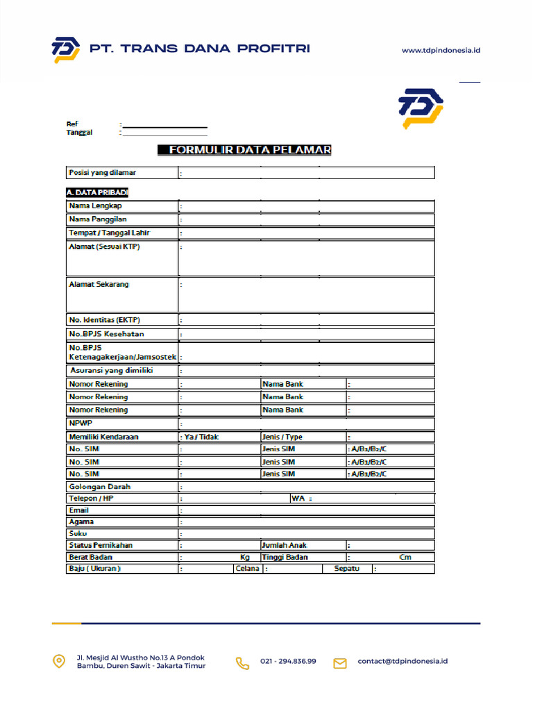 Form Data Karyawan Update | PDF