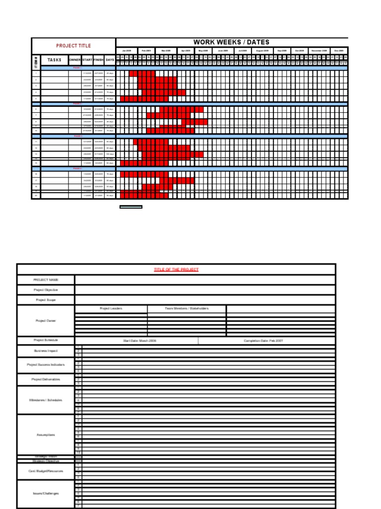 Generic Project Plan Template On Excel | PDF | Microsoft Excel ...