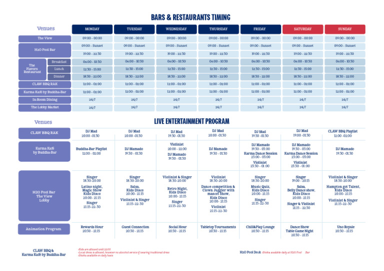 Weekly Entertainment Program | PDF