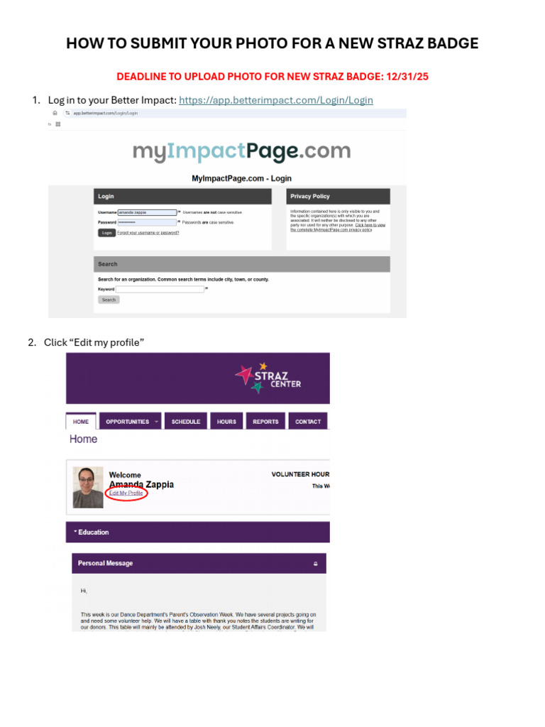 Volunteer New Badge Photo Instructions 2526 | PDF