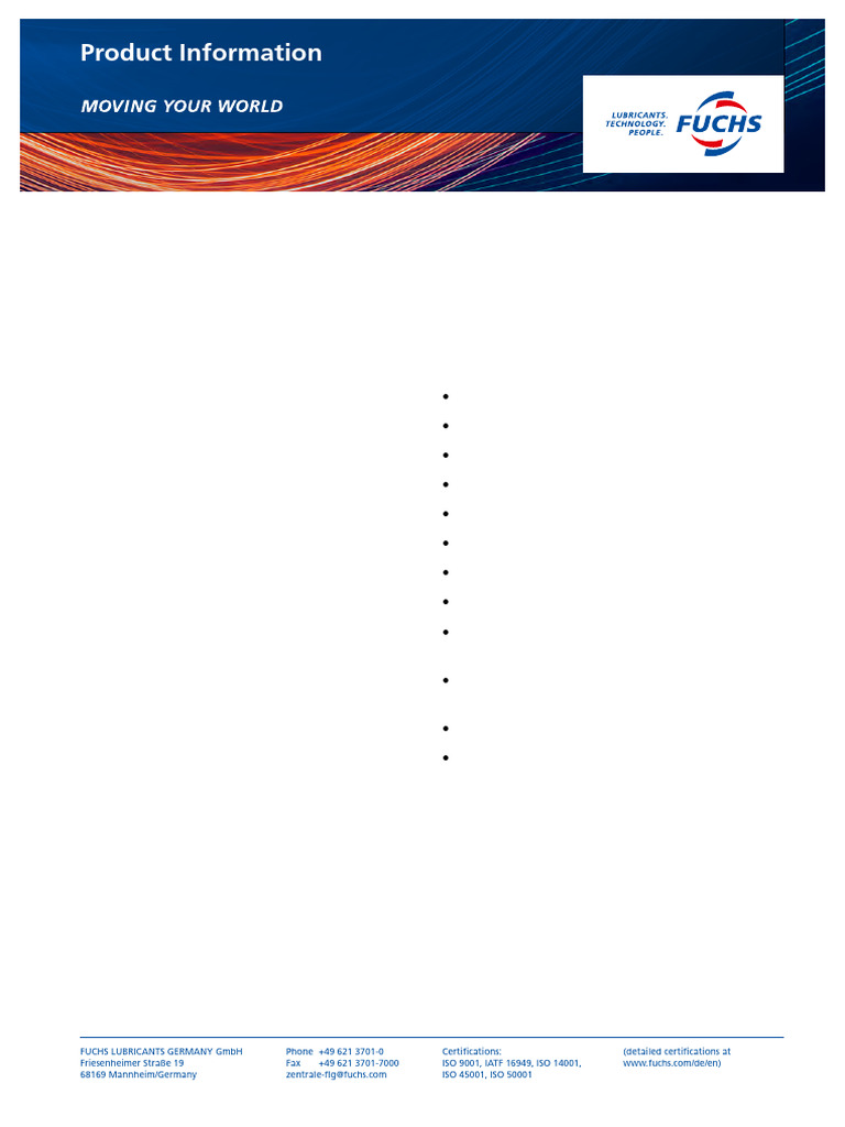 RENOLIN UNISYN CLP Gear Lubricants | PDF | Motor Oil | Mechanical ...