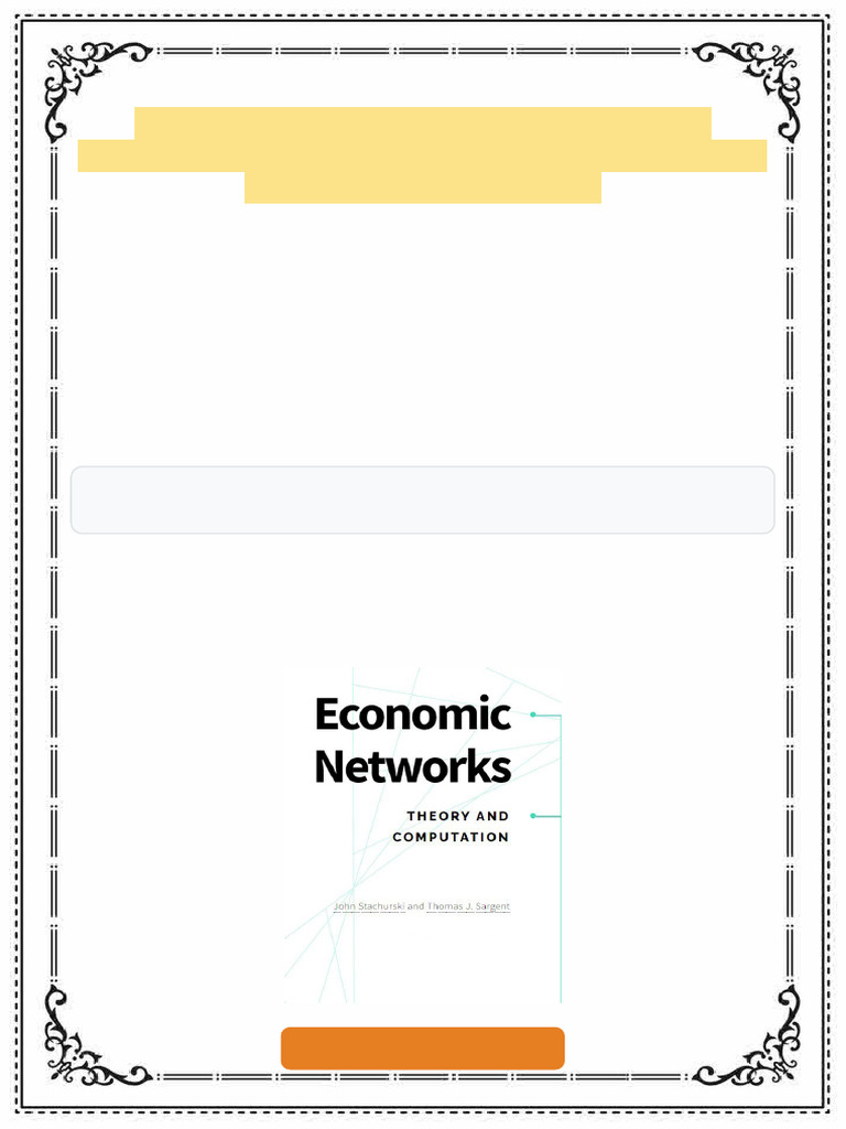 Economic Networks: Theory and Computation Thomas J. Sargent eBook ...