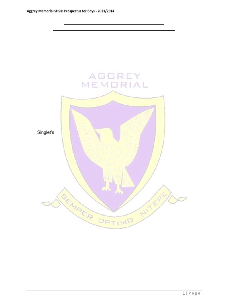 Aggrey SHS Prospectus - Boys | PDF