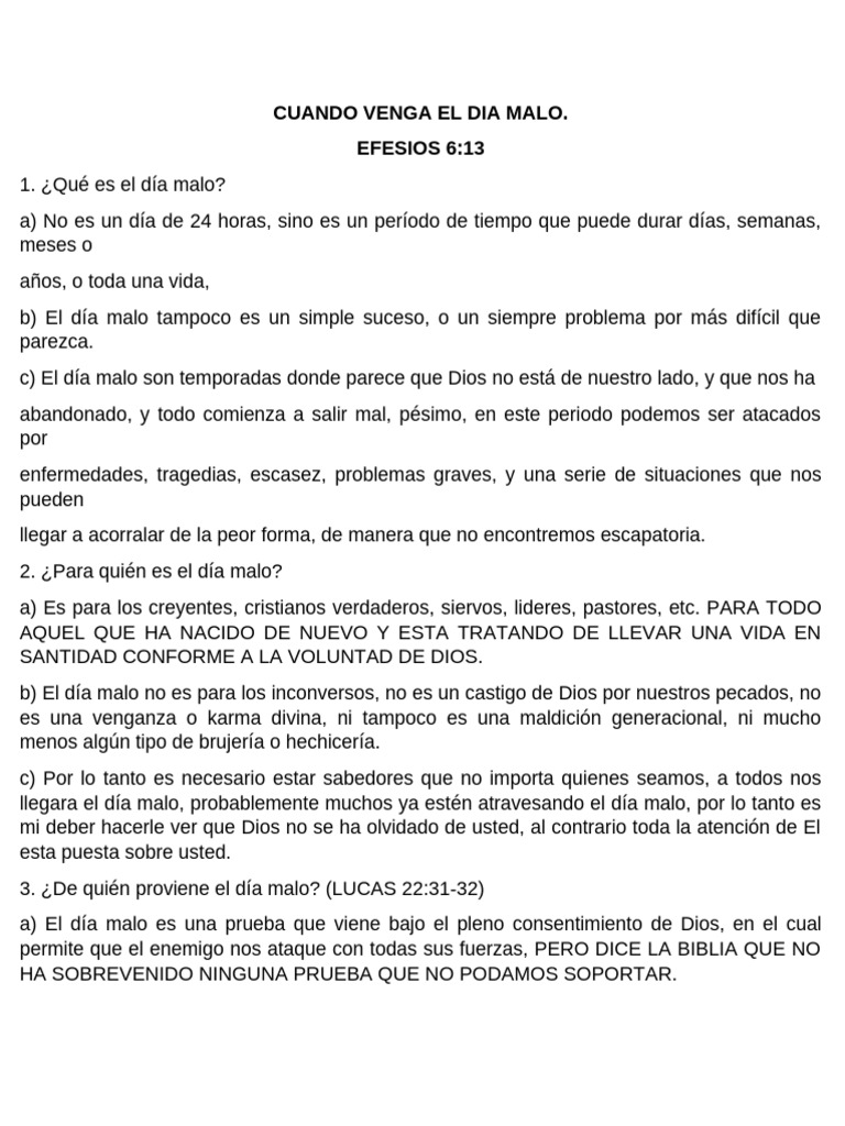 Cómo Enfrentar el Día Malo en la Fe | PDF | Dios | Oración