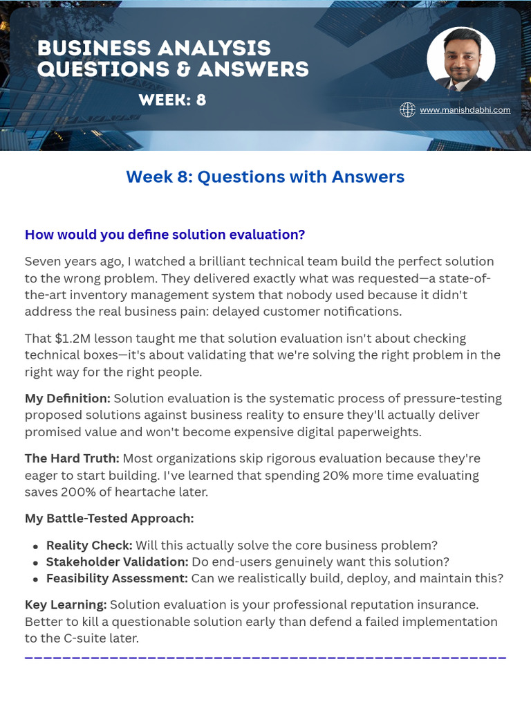 Business Analysis Questions & Answers | PDF | Performance Indicator ...