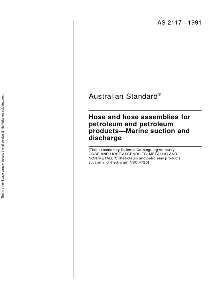 As 2117-1991 Hose and Hose Assemblies For Petroleum and Petroleum ...