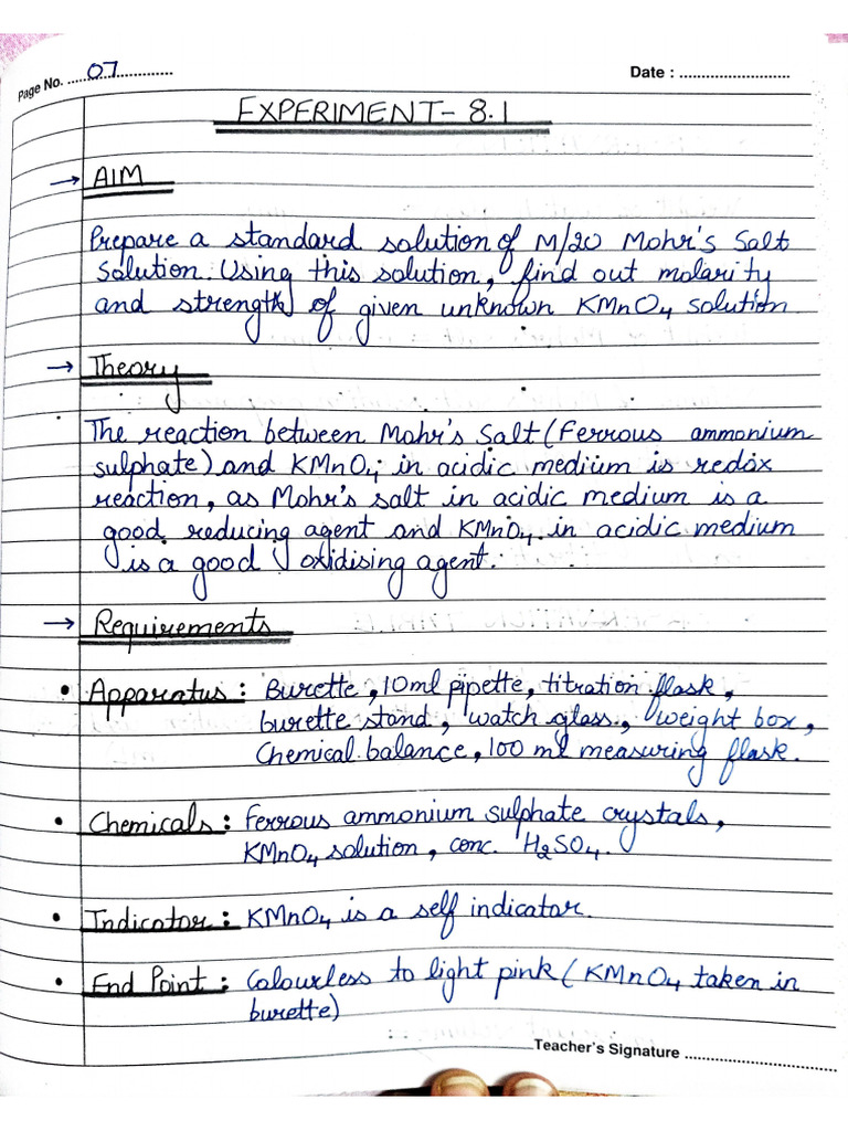 Titration Mohr's Salt | PDF