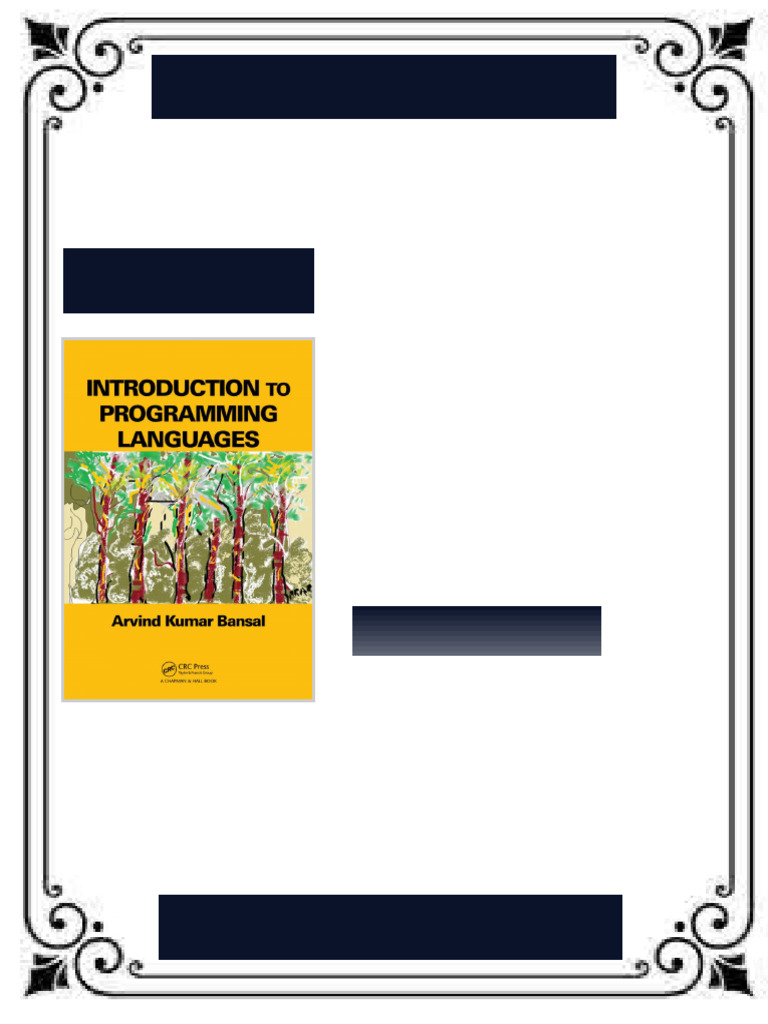 Introduction to Programming Languages 1st Edition Arvind Kumar Bansal ...