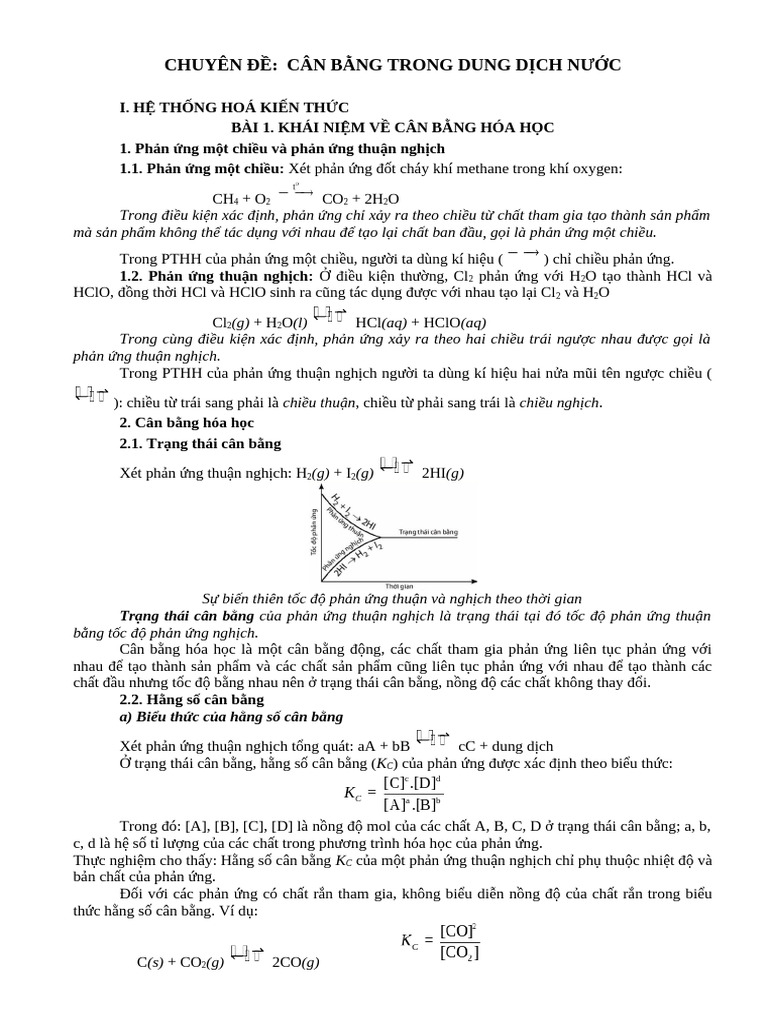 3. PBL2 CĐ 3. CÂN BẰNG TRONG DUNG DỊCH NƯỚC | PDF