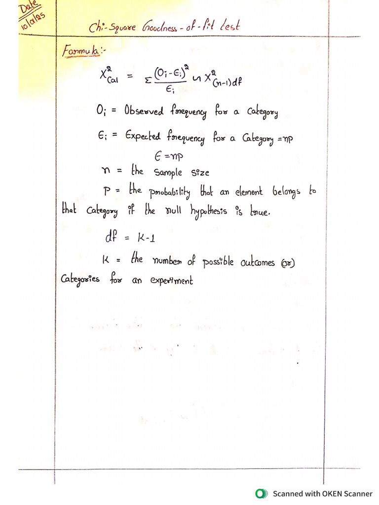 Chi Square Goodness of Fit Test | PDF