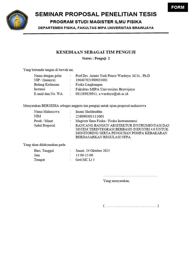 Seminar Proposal Tesis Fisika 2025 | PDF