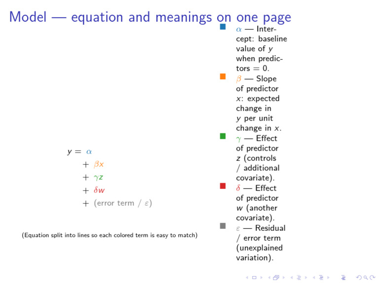 Model Equation Breakdown and Meanings | PDF